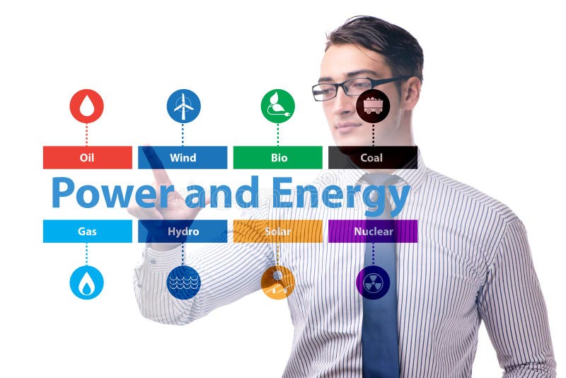 Energy Mix Concept with Businessman Stock Photo - Image of clean, fuel ...
