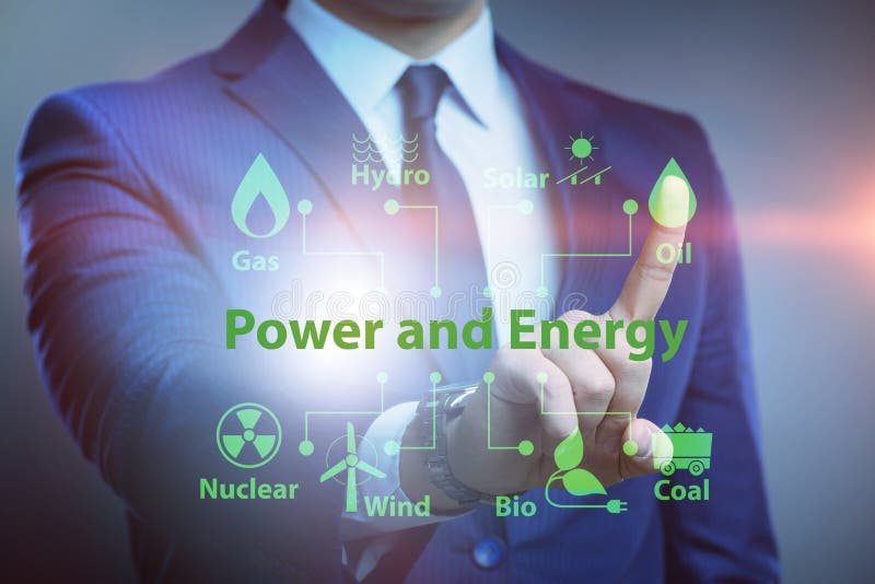 Energy Mix Concept with Businessman Stock Photo - Image of innovation ...