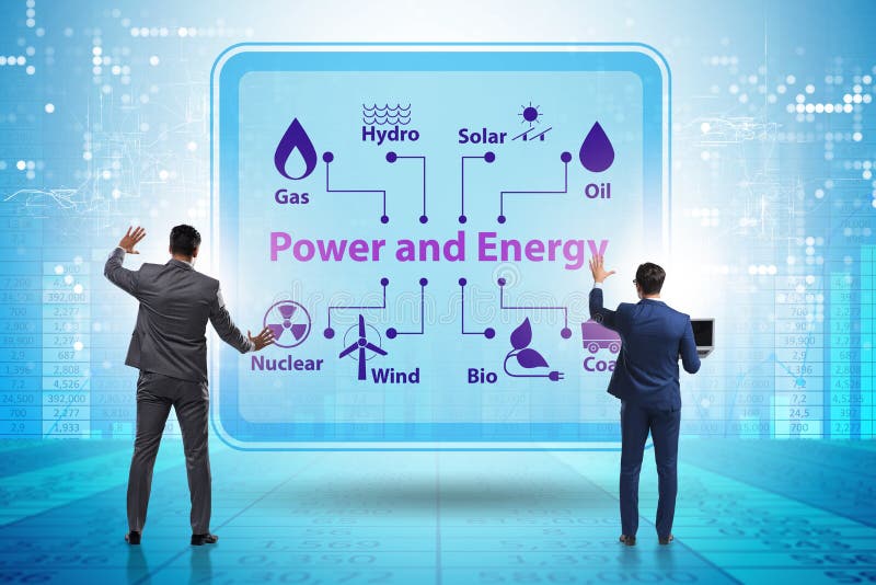 Energy Mix Concept with Businessman Stock Image - Image of nature ...