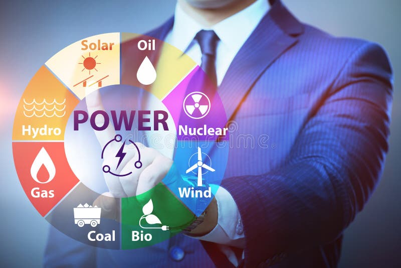 Energy Mix Concept with Businessman Stock Photo - Image of energy, coal ...