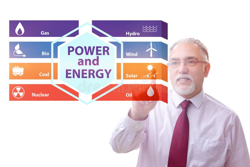 Energy Mix Concept with Businessman Stock Photo - Image of hydrogen ...