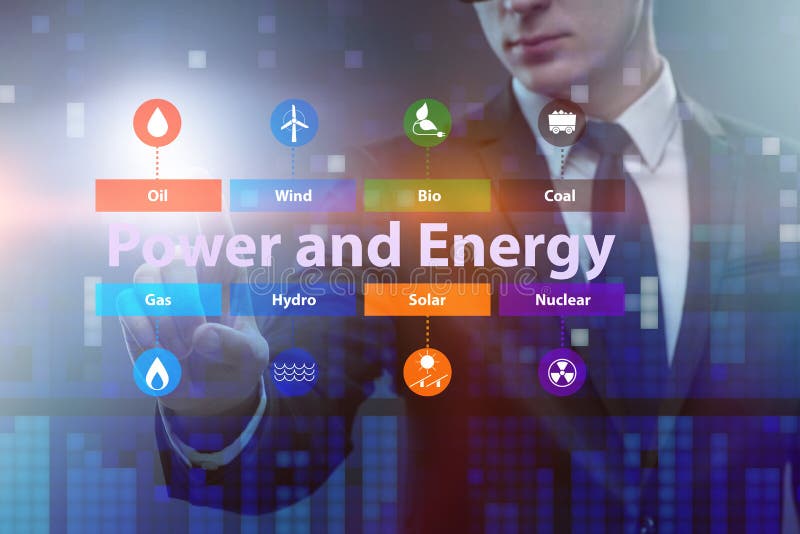 Energy Mix Concept with Businessman Stock Photo - Image of innovation ...