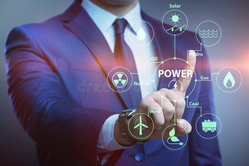 Energy Mix Concept with Businessman Stock Image - Image of green, city ...