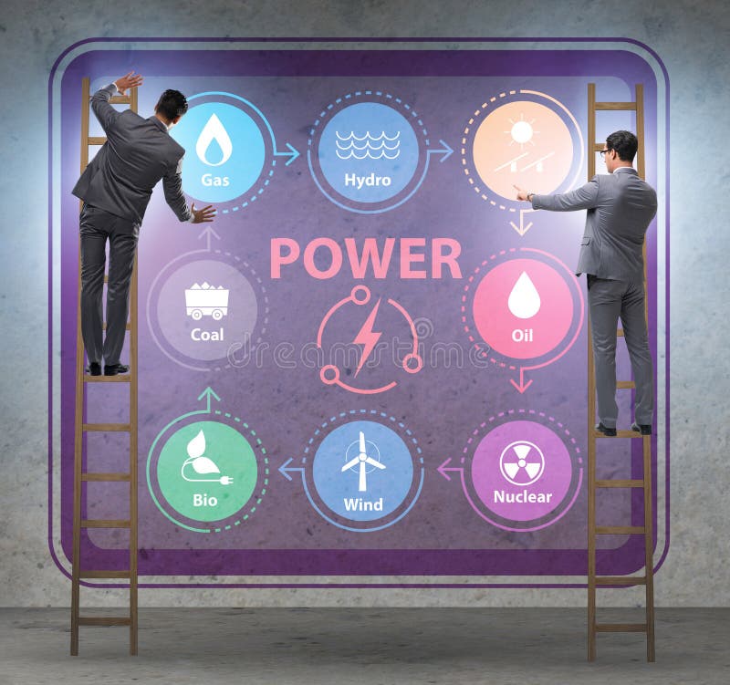 Energy Mix Concept with Businessman Stock Image - Image of clean ...