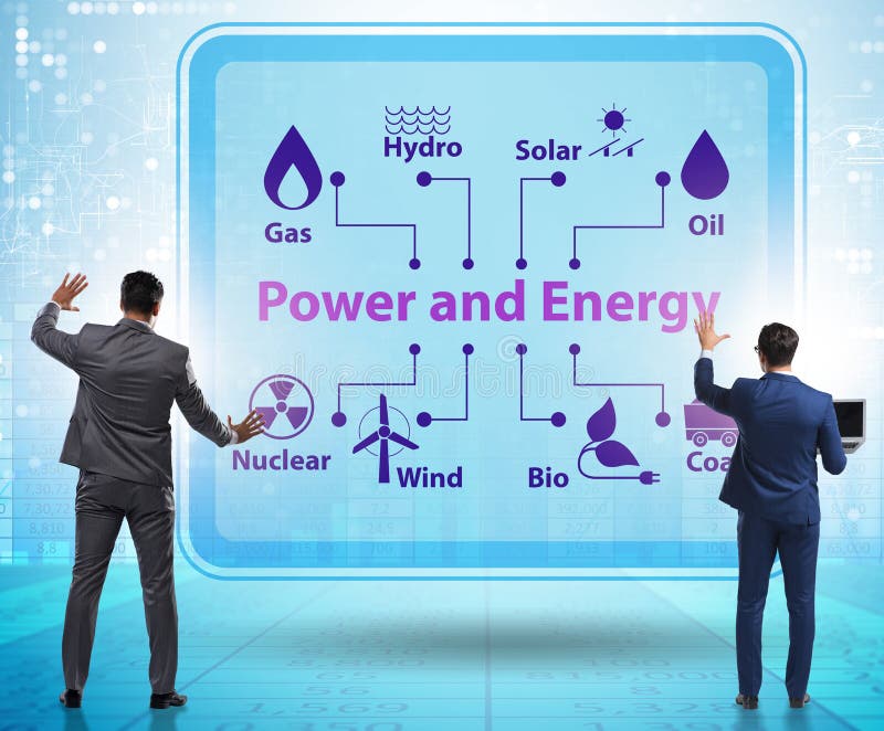 Energy Mix Concept with Businessman Stock Image - Image of generator ...