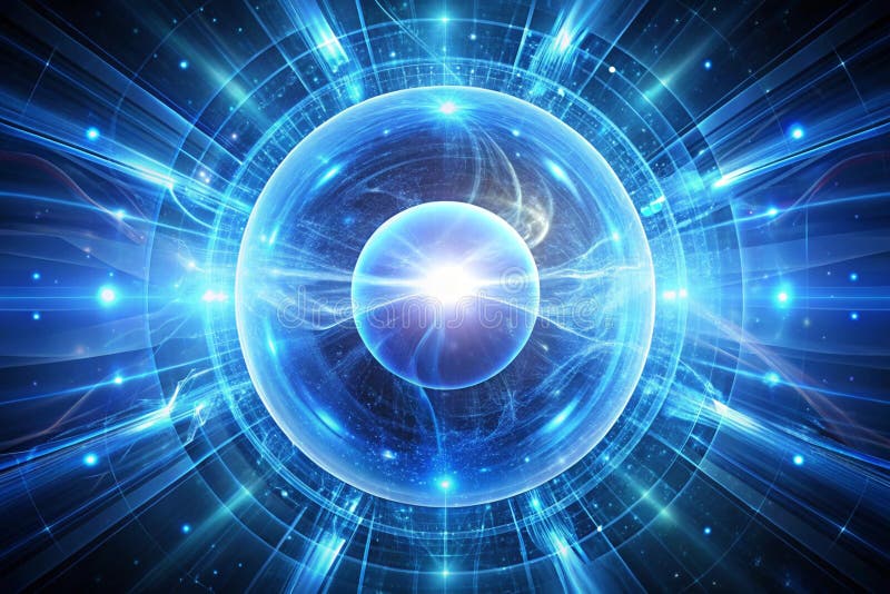 Energy in Motion: Glowing Blue Energy Field Stock Illustration ...