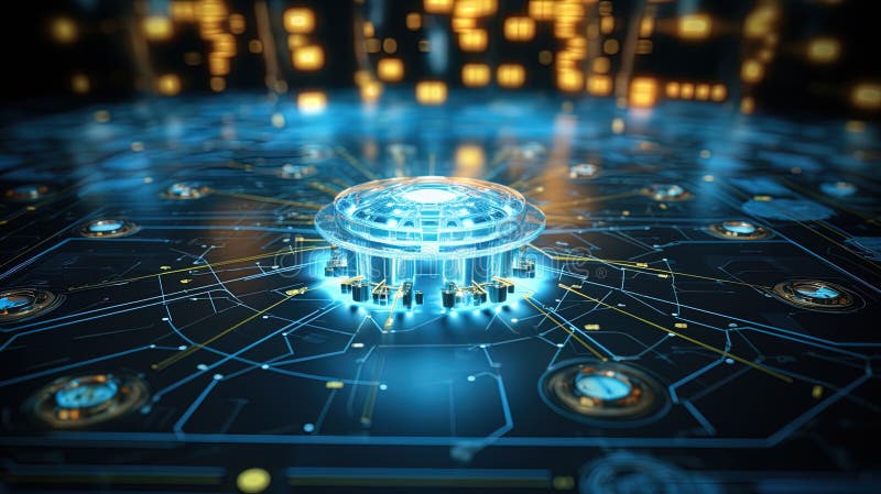 Energy Network Based on Nuclear Energy Stock Illustration ...