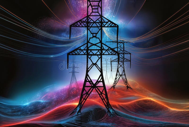 Energy Flow: Powering the World, Generative Ai Stock Illustration ...