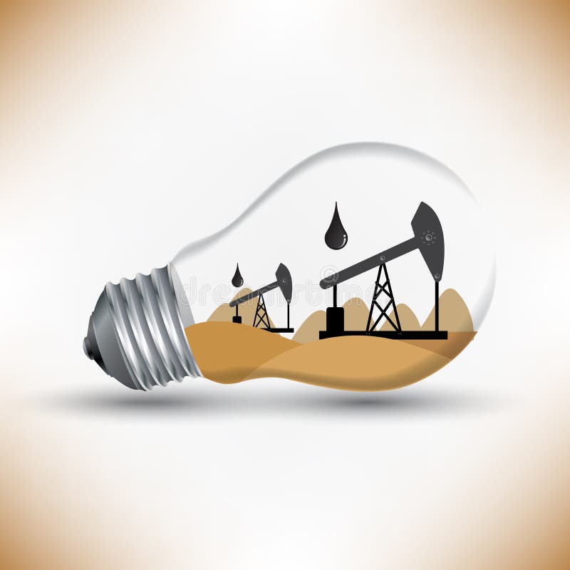 Energy Oil Mechanism Work for Lamp Idea Vector Stock Vector ...