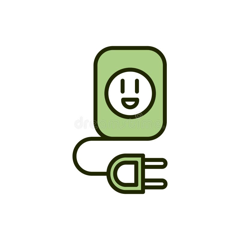 Energy Outlet Plug Environment Ecology Line and Fill Stock Vector ...