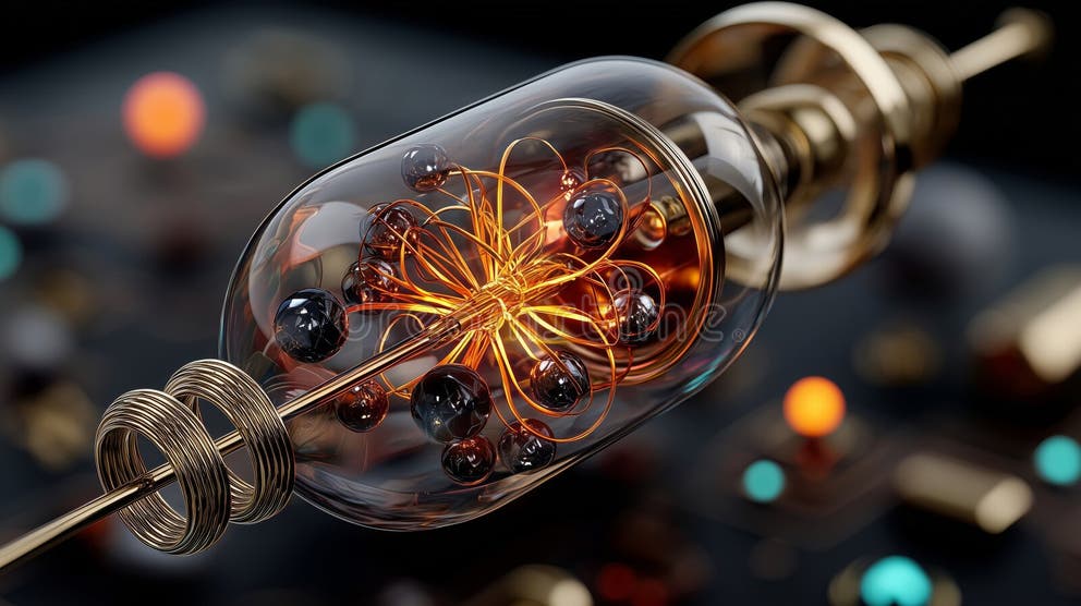 Energy Particle Technology and Quantum Research Stock Image - Image of ...