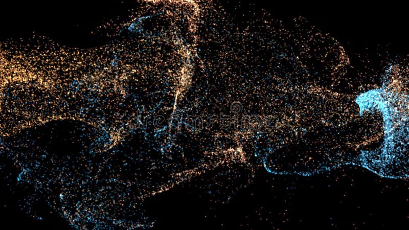 Particles Explosion Animation Mixing Over Black Background Stock ...