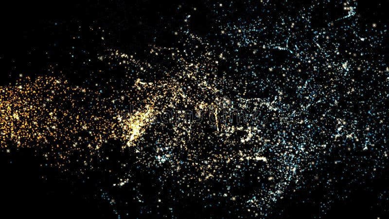 Particles Explosion Mixing Over Black Background Stock Illustration ...