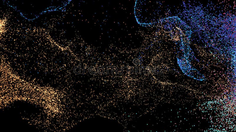 Particles Explosion Mixing Over Black Background Stock Illustration ...