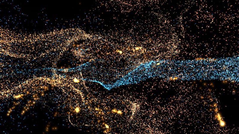 Particles Explosion Mixing Over Black Background Stock Illustration ...