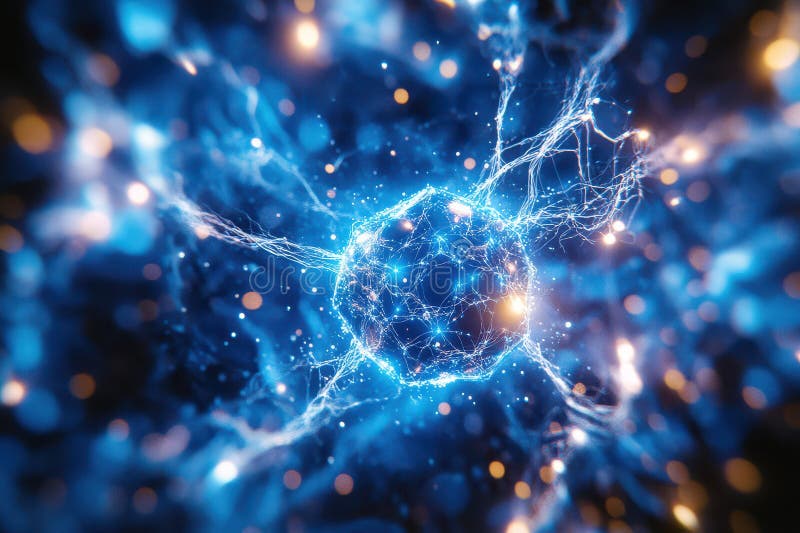 Energy Patterns in a Blue Cosmic Web Formation Stock Photo - Image of ...