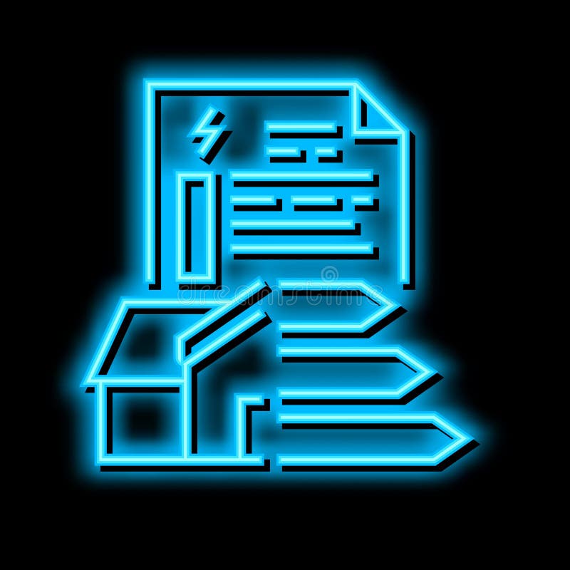 Energy Performance Certificate Neon Glow Icon Illustration Stock Vector ...