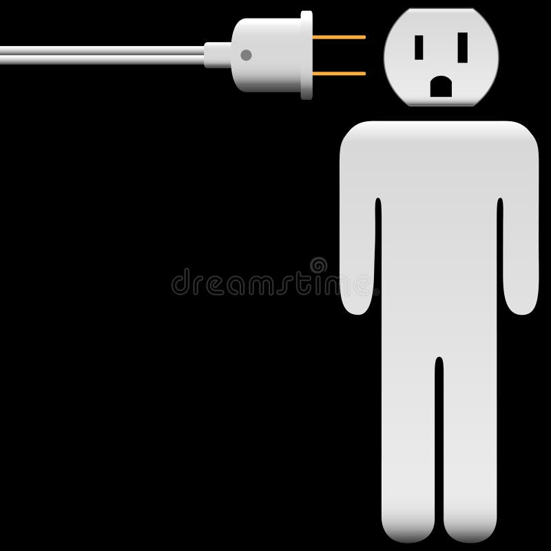 Energy Person Symbol Electric Plug Outlet Head Stock Vector ...