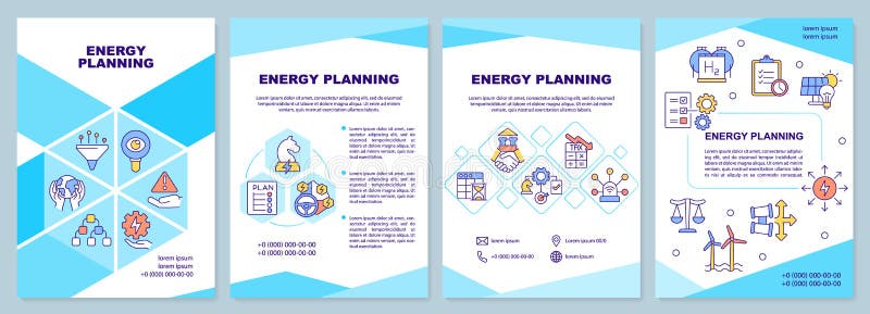 Energy Planning Turquoise Brochure Template Stock Vector - Illustration ...