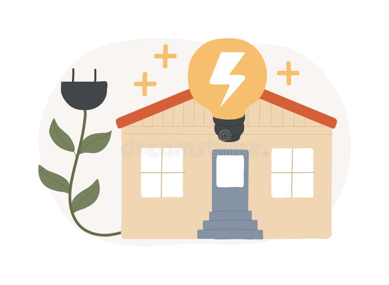 Energy-plus House Isolated Concept Vector Illustration. Stock Vector ...