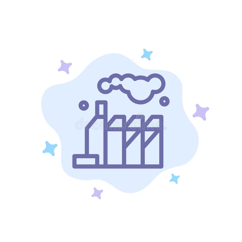 Energy, Pollution, Factory Blue Icon on Abstract Cloud Background Stock ...