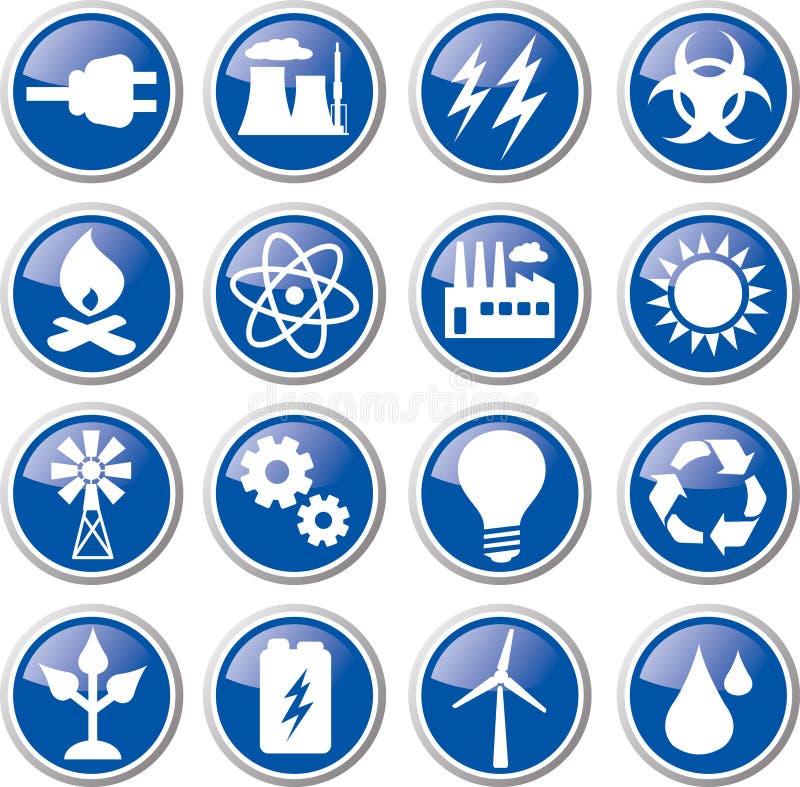 Energy power icon set stock vector. Illustration of royal - 33457994