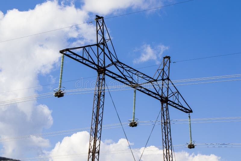 Energy Power Mast and Cloudy Sky Stock Photo - Image of environment ...