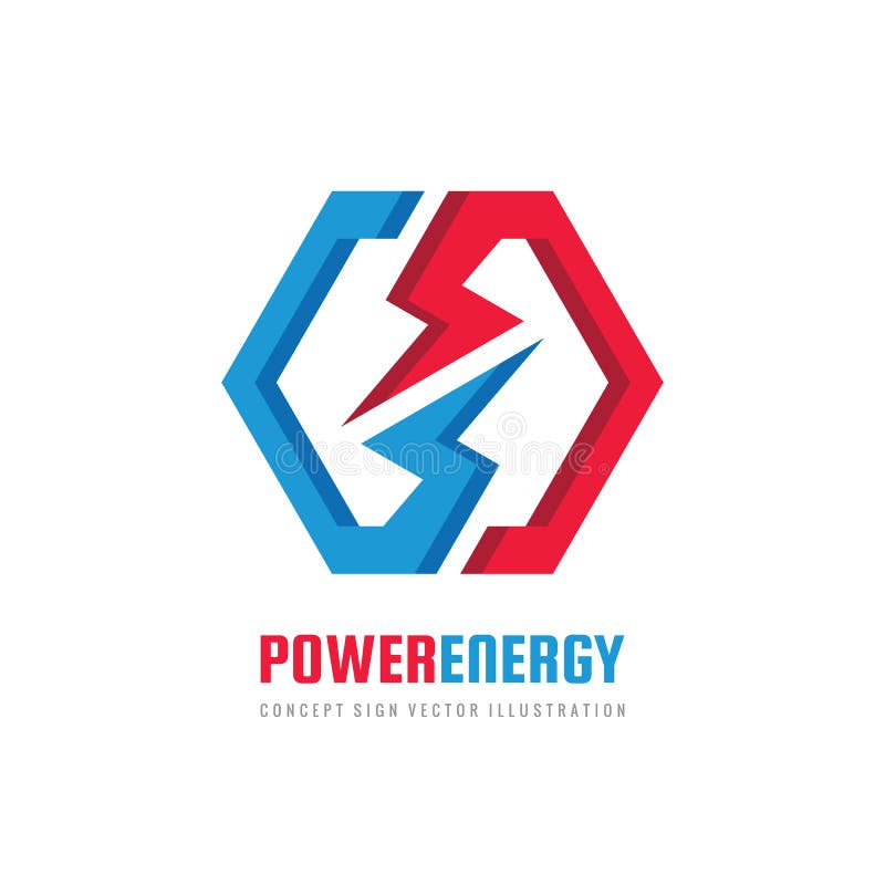 Energy Power Vector Logo Design. Hexagon with Arrows Concept Sign Stock ...