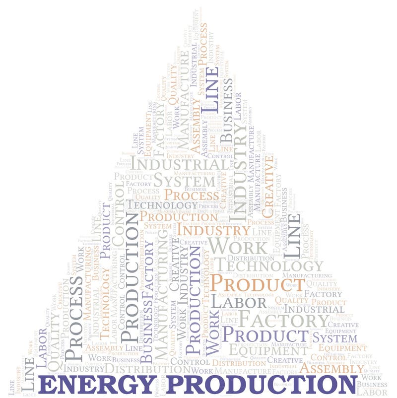 Energy Production Word Cloud Create with Text only. Stock Illustration ...