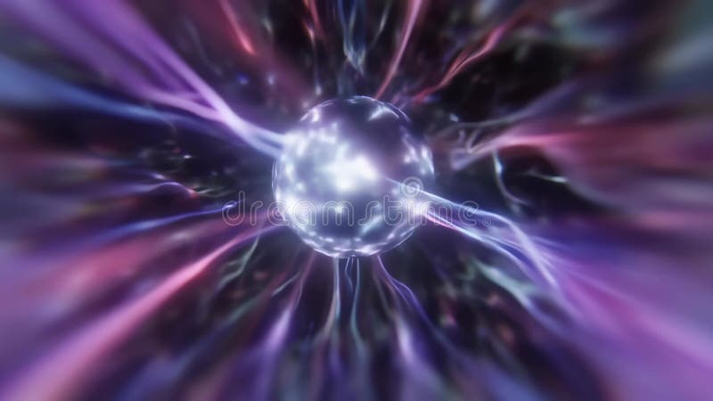 Plasma Ball Radiating Energy in a Dark Space Stock Video - Video of ...