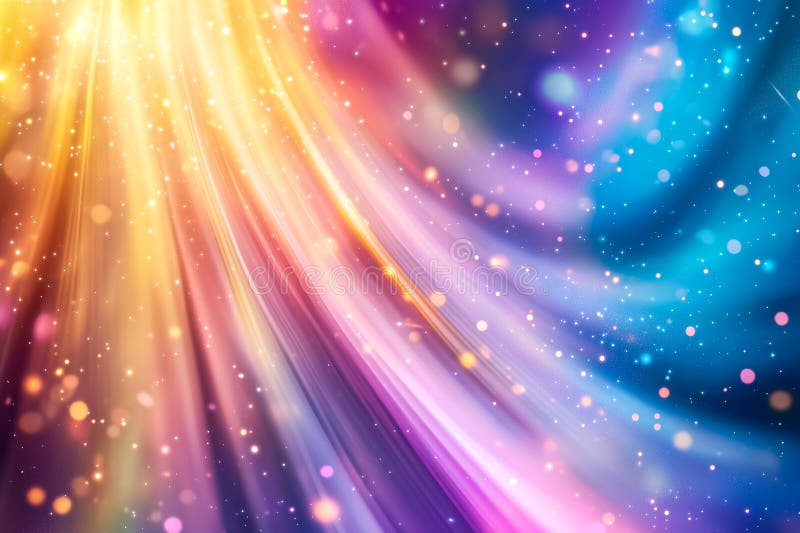 Energy Rays Flow Dynamically, Combining Vivid Colors To Create a Cosmic ...