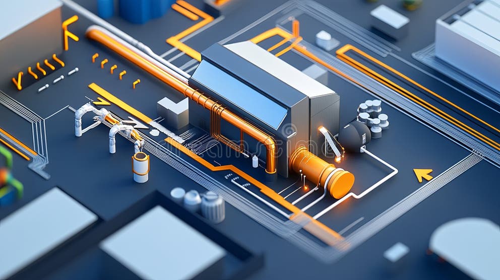Energy Recovery System Schematic with Arrows. Stock Illustration ...