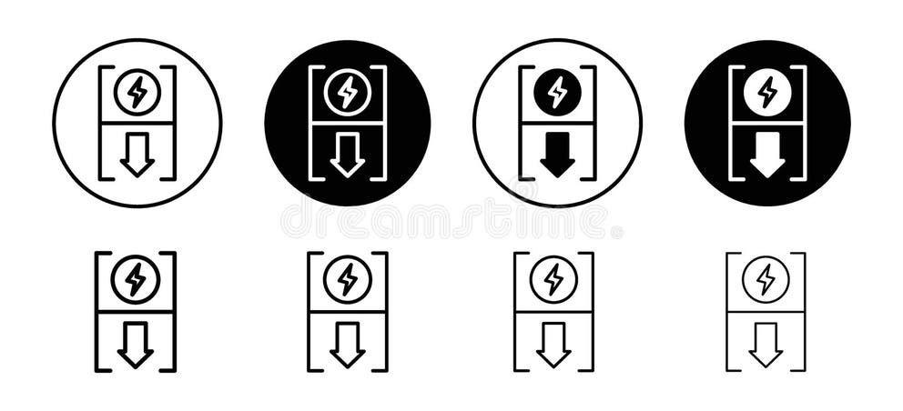 Energy Reduction Vector Icon Set Collection. Energy Reduction Outline ...