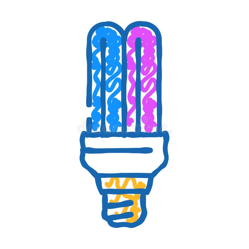 Energy Save Light Bulb Icon Doodle Illustration Stock Illustration ...