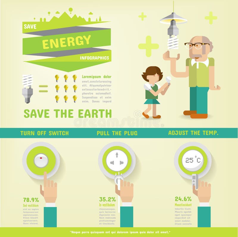 Energy Saving Activity Illustrations Stock Vector - Illustration of ...