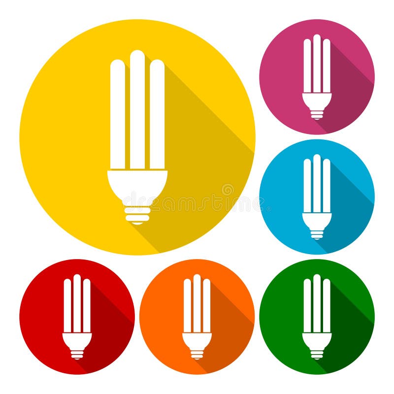 Energy saving bulb icon stock illustration. Illustration of fluorescent ...