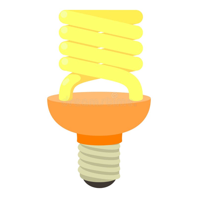 Energy Saving Bulb Icon, Cartoon Style Stock Vector - Illustration of ...