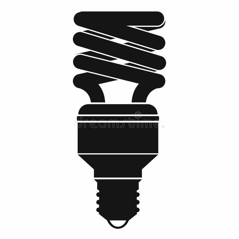 Energy Saving Bulb Icon, Simple Style Stock Vector - Illustration of ...