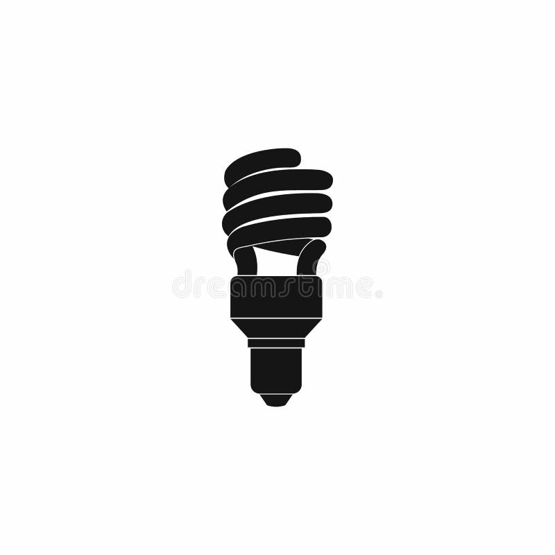 Energy Saving Bulb Icon, Simple Style Stock Vector - Illustration of ...
