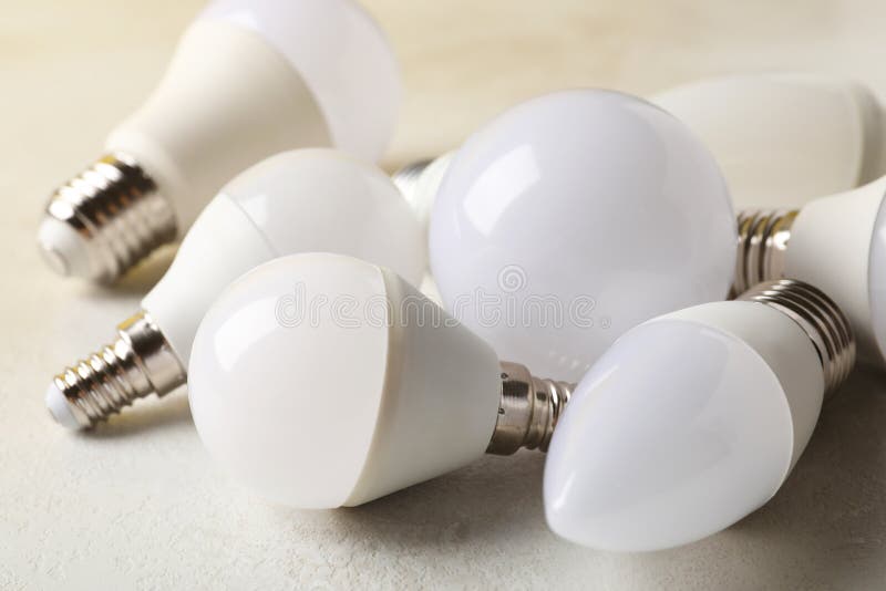 Energy Saving Bulbs White Textured Background Stock Photos - Free ...