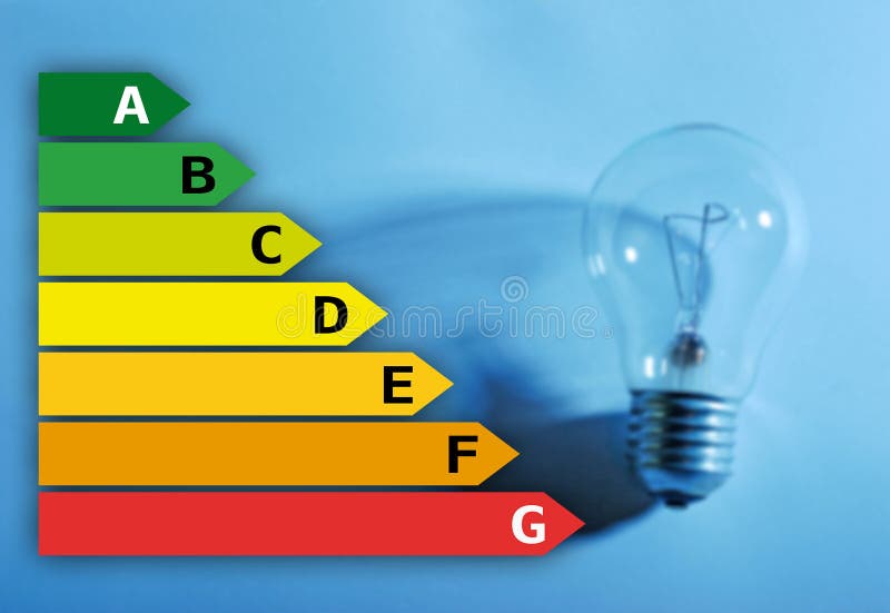 Energy Saving Chart with Lightbulb Stock Illustration - Illustration of ...