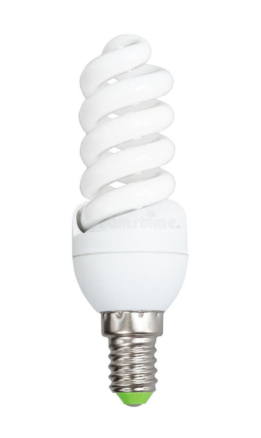 Compact Fluorescent Light Bulb Cut Out on White Stock Image - Image of ...