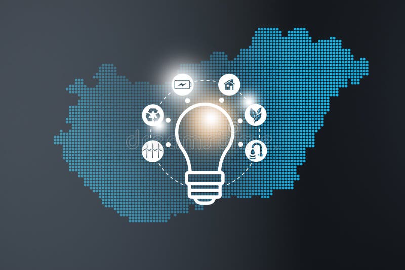 Energy Saving Concept. Energy Innovation with Future Industry of Power ...