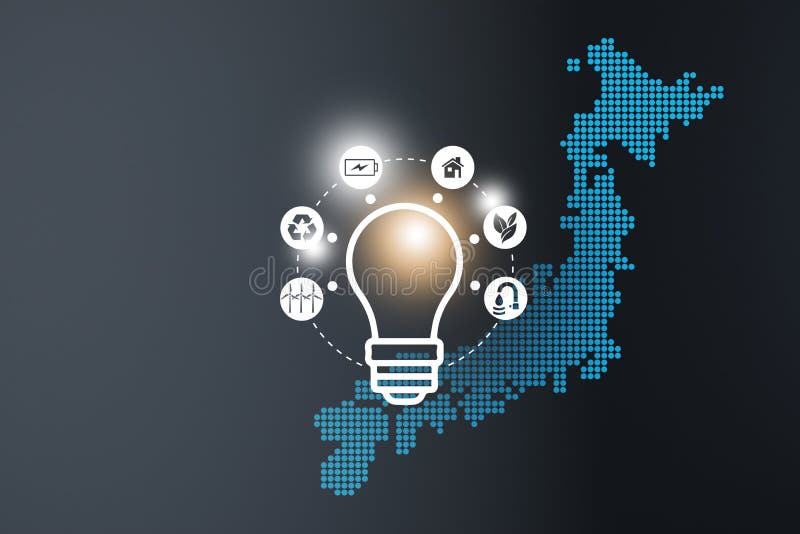 Energy Saving Concept. Energy Innovation with Future Industry of Power ...