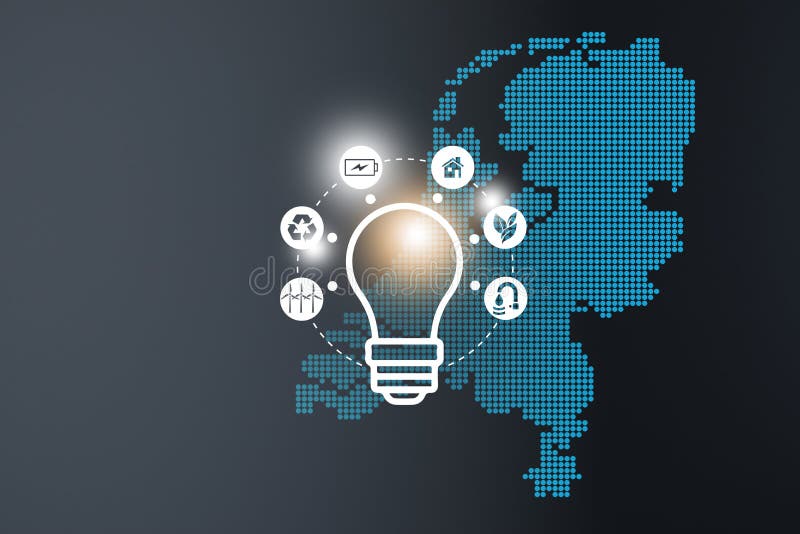 Energy Saving Concept. Energy Innovation with Future Industry of Power ...