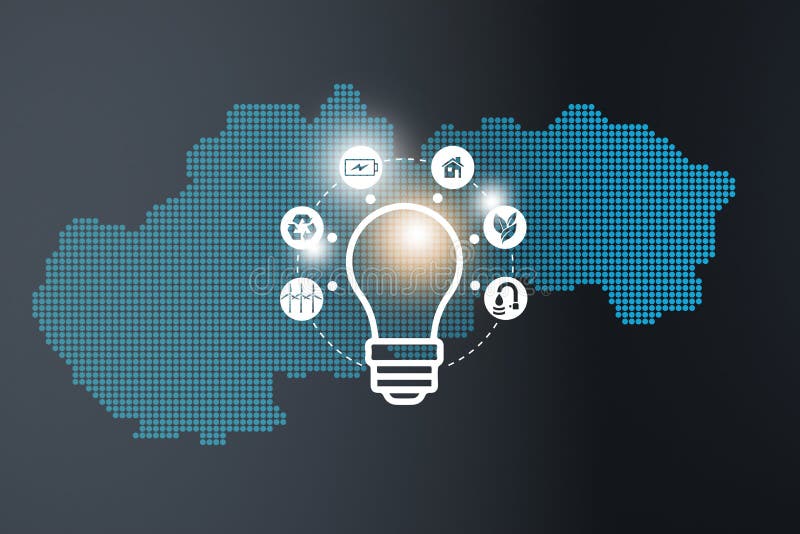 Energy Saving Concept. Energy Innovation with Future Industry of Power ...