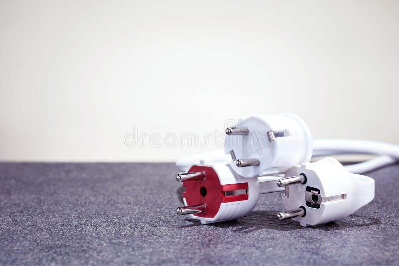 Energy Saving, Electrical Plugs on the Table with Place for Text. Stock ...