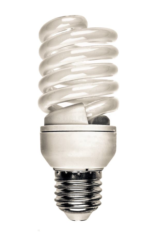 Energy Saving Fluorescent Light Bulb on White Bakground Stock Photo ... Energy Saving Fluorescent Light Bulb on White Bakground Stock Photo ...