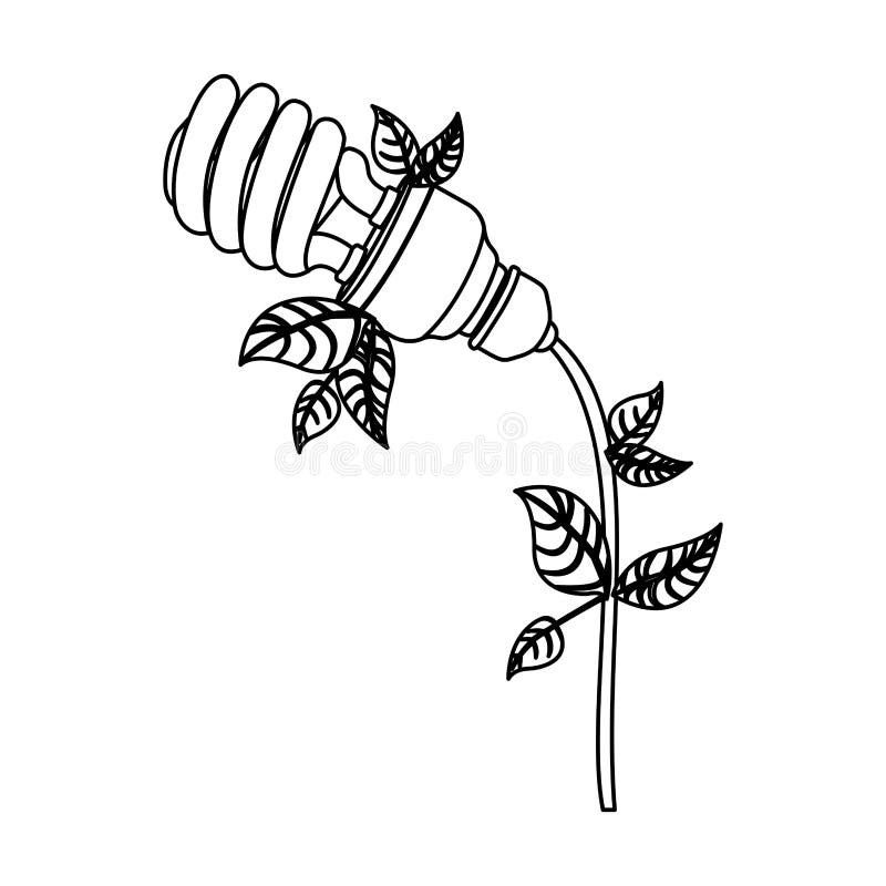 Energy-saving Het Pictogram Van De Gloeilampeninstallatie Stock ...