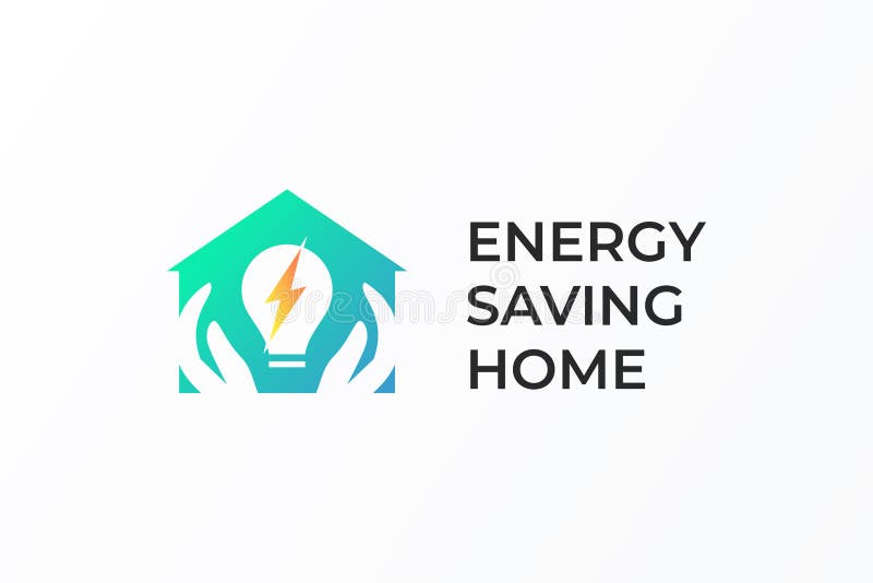 Energy Saving Home Logo Concept. Electrical and Energy Usage Stock ...